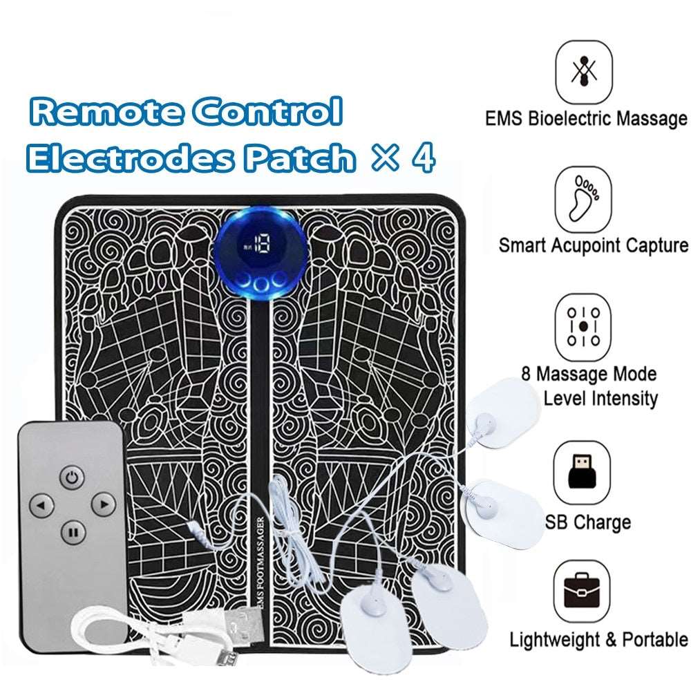 Electric EMS Foot Relief + 4 Electrodes + RC – LovedGadgets